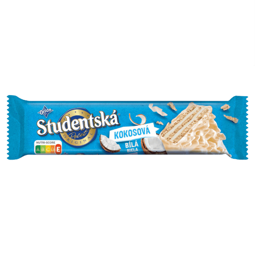 Orion Studentska Pecet Coconut Wafer 31 g / 1.09 oz | Czechia Food ...