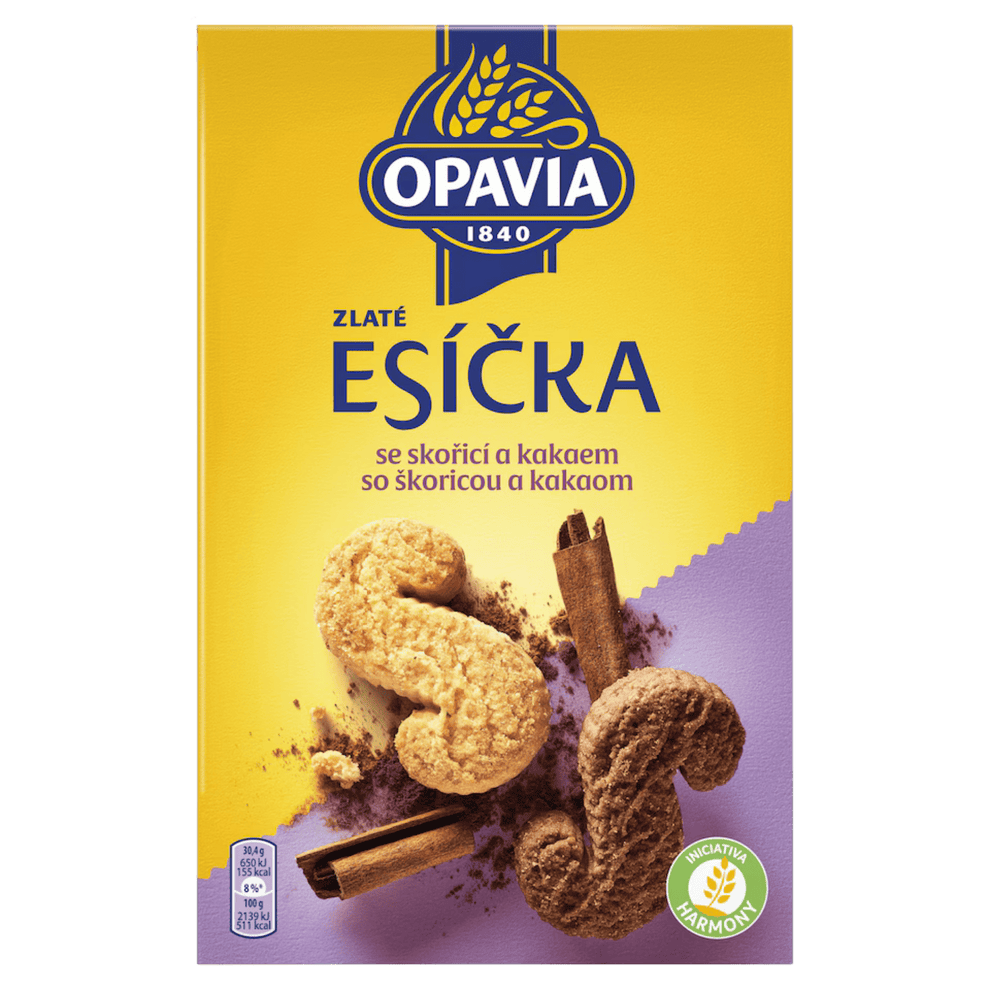 Opavia Zlaté Esíčka – Cinnamon & Cocoa Biscuits | Czechia Food ...
